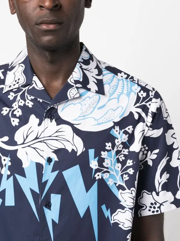 Neil Barrett Mix-print Short-sleeve Shirt