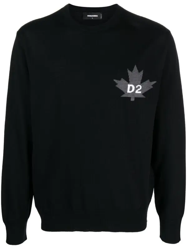 Dsquared2 Maple Leaf-motif Sweater - Black