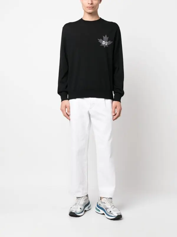 Dsquared2 Maple Leaf-motif Sweater - Black
