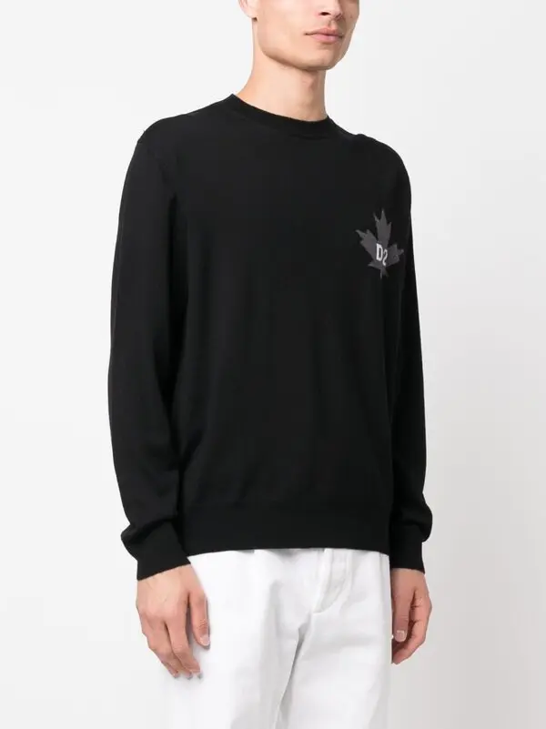 Dsquared2 Maple Leaf-motif Sweater - Black