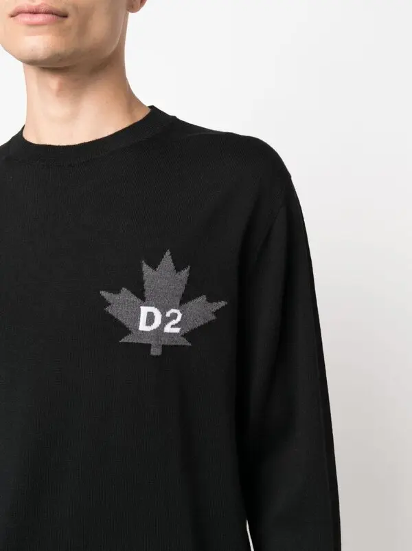 Dsquared2 Maple Leaf-motif Sweater - Black