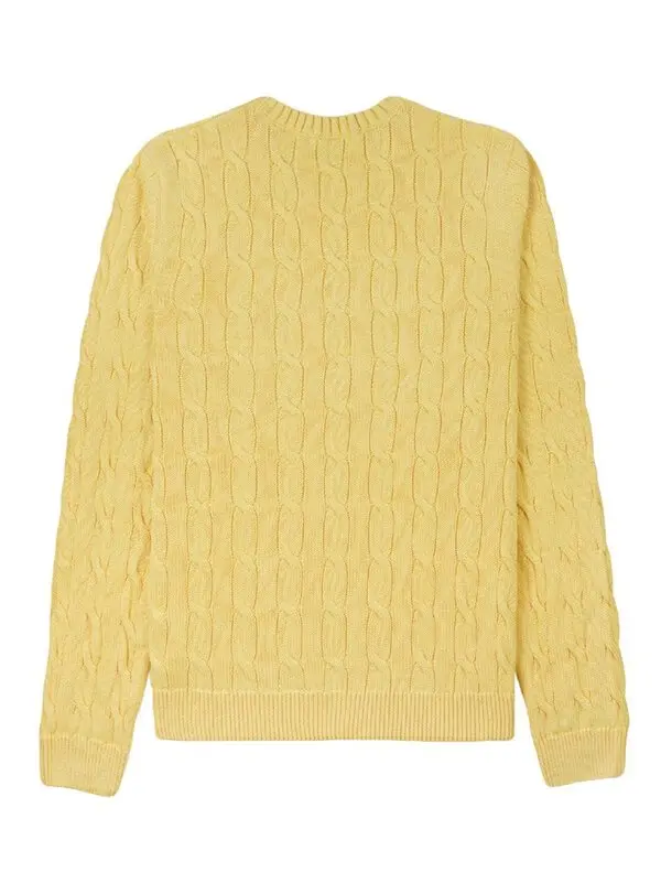 Sporty & Rich Logo-embroidered Cable-knit Jumper
