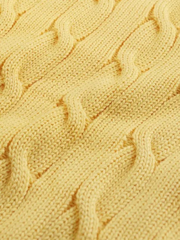 Sporty & Rich Logo-embroidered Cable-knit Jumper