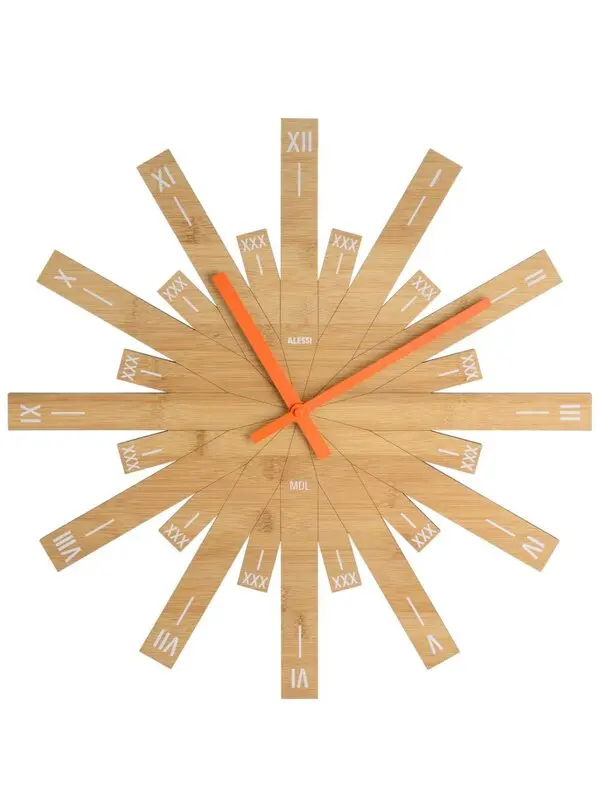 ALESSI Raggiante Bamboo Wall Clock - Brown