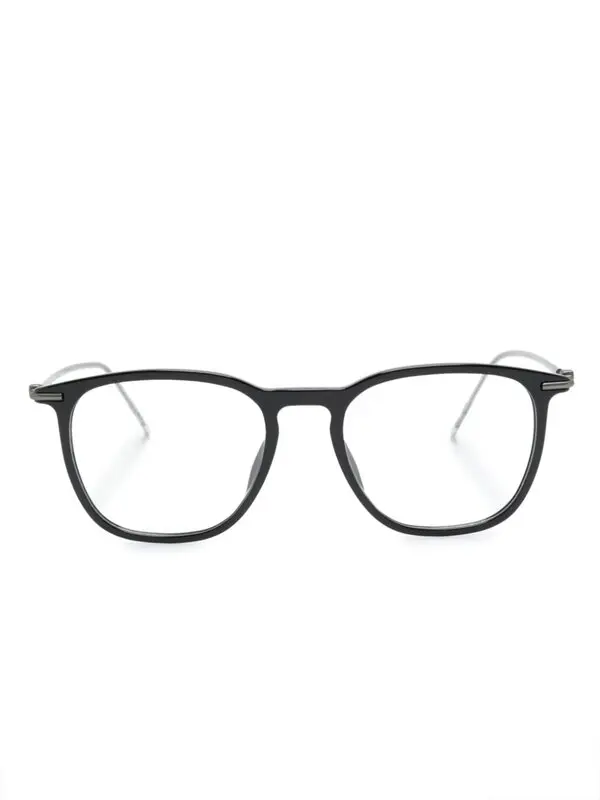 BOSS Logo-engraved Square Frame Eyeglasses - Black