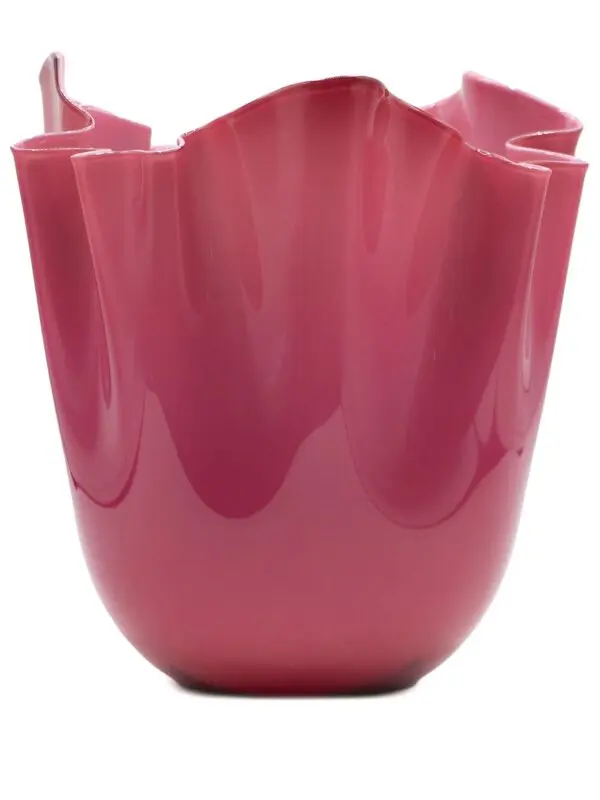 VENINI Asymmetric Glass Vase - Pink