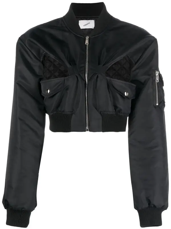 Coperni Cut-out Cropped Bomber Jacket