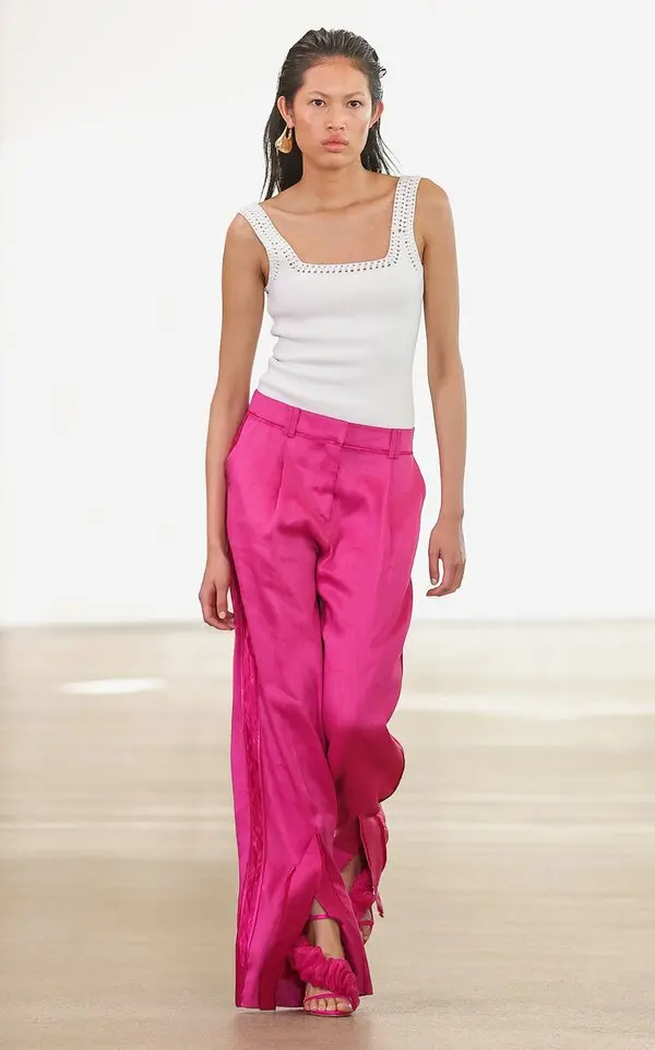 Aje Insight Deconstructed Linen-blend Pant Au 14