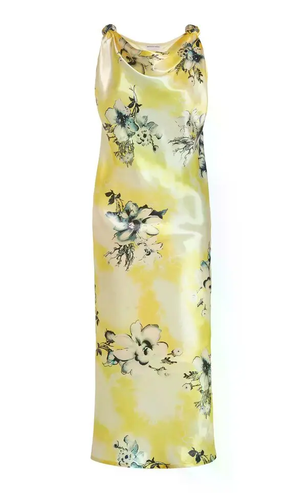 Bottega Veneta Floral Satin Slip Dress - Multi | Editorialist