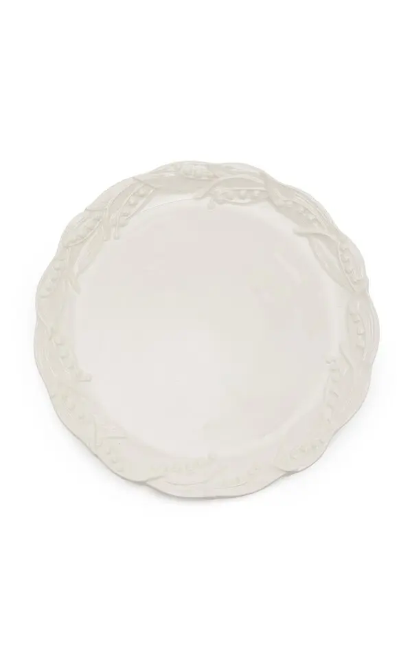 MODA DOMUS Lily Of The Valley Ceramic Serving Plate - White