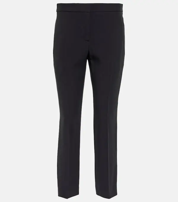 Alexander McQueen Mid-rise Slim Crepe Pants - Black