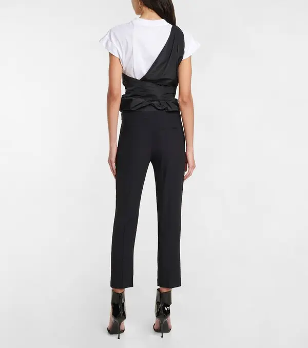 Alexander McQueen Mid-rise Slim Crêpe Pants - Black