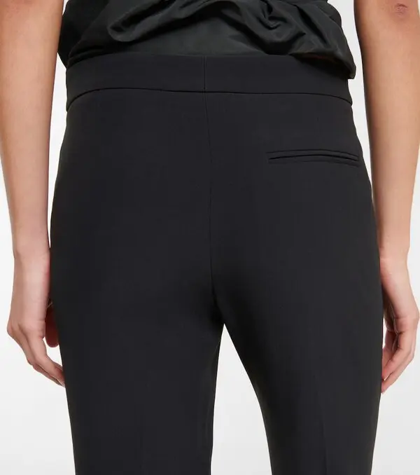 Alexander McQueen Mid-rise Slim Crêpe Pants - Black
