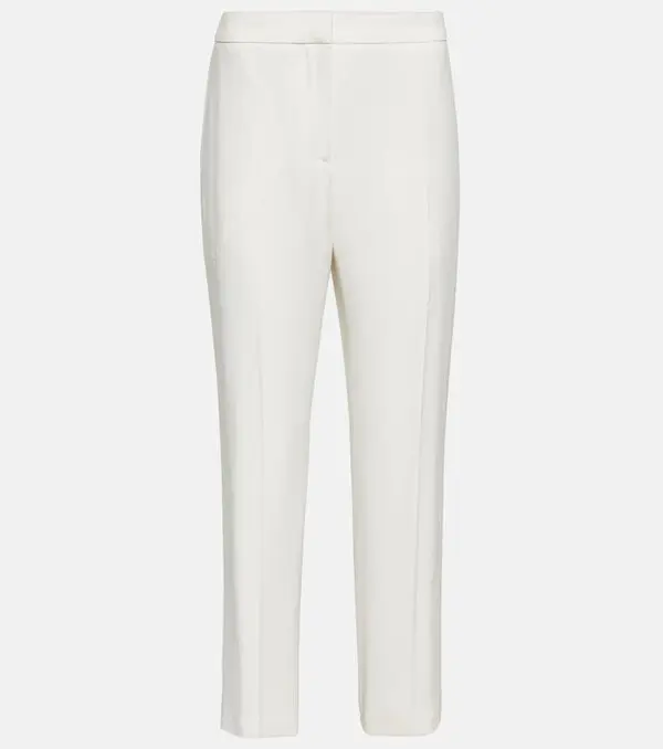 Alexander McQueen Mid-rise Slim Crêpe Pants - White
