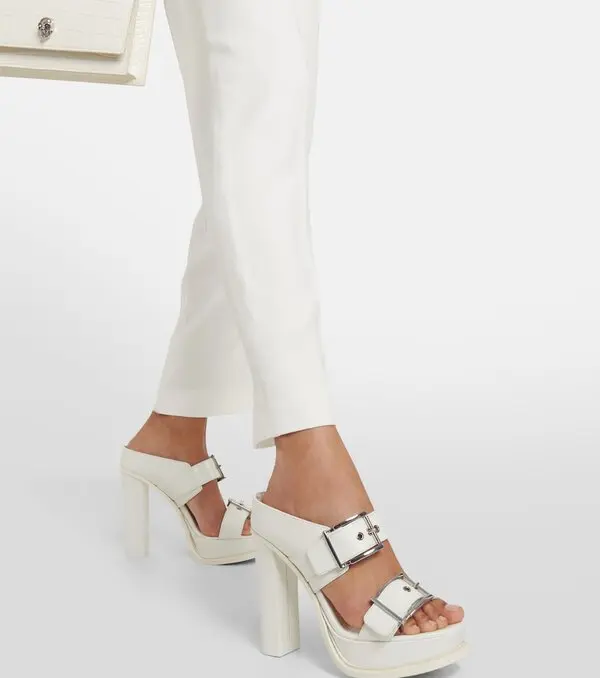 Alexander McQueen Mid-rise Slim Crêpe Pants - White