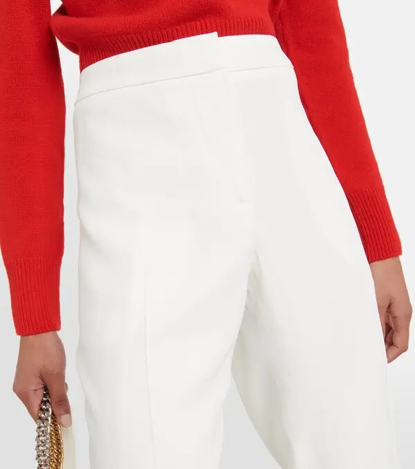 Alexander McQueen Mid-rise Slim Crêpe Pants - White