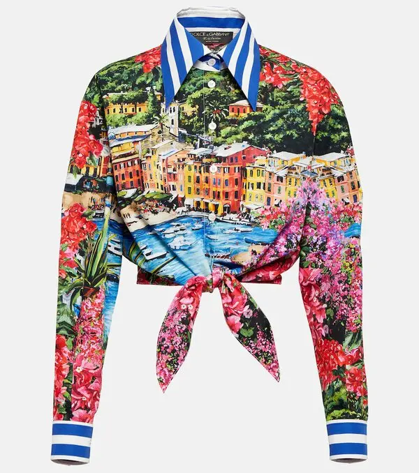 Dolce & Gabbana Portofino Printed Cotton Jersey T-shirt - Multicoloured