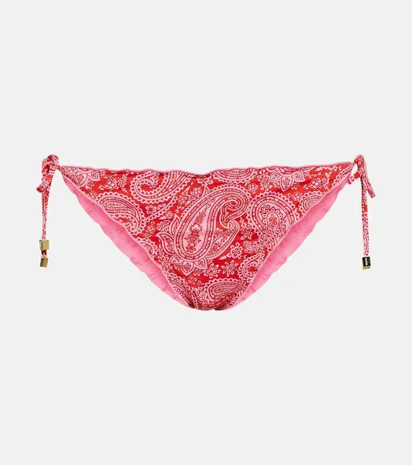 Heidi Klein Tangier Reversible Ruffle Bikini Bottom - Red