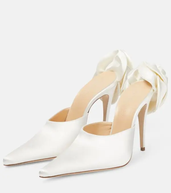 Magda Butrym Flower Satin Mules