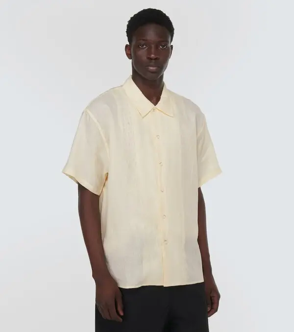 Commas Oversized Linen Shirt - Yellow
