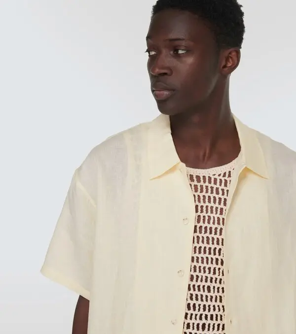Commas Oversized Linen Shirt - Yellow