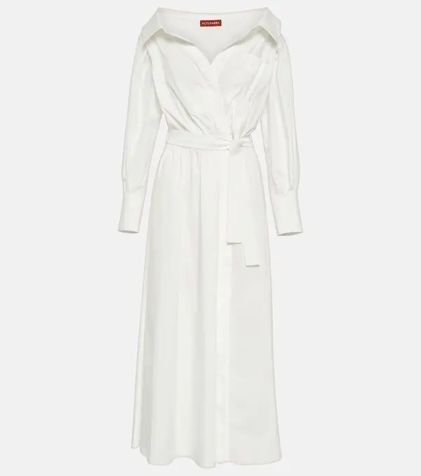 Altuzarra Lyddy Cotton-blend Wrap Dress - White