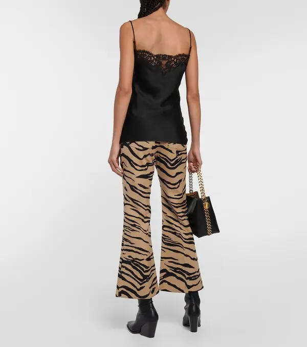 Stella McCartney Satin And Lace Tank Top - Black