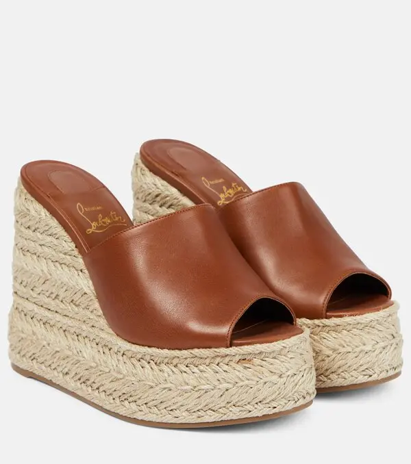 CHRISTIAN LOUBOUTIN Ariella Zeppa Espadrille Wedges - Brown