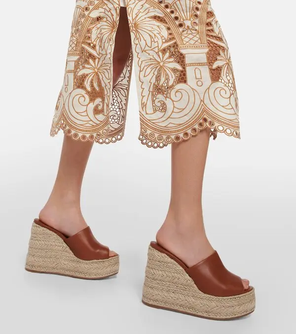 CHRISTIAN LOUBOUTIN Ariella Zeppa Espadrille Wedges - Brown