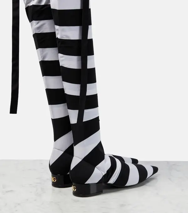 Dolce & Gabbana Portofino Striped Over-the-knee Boots