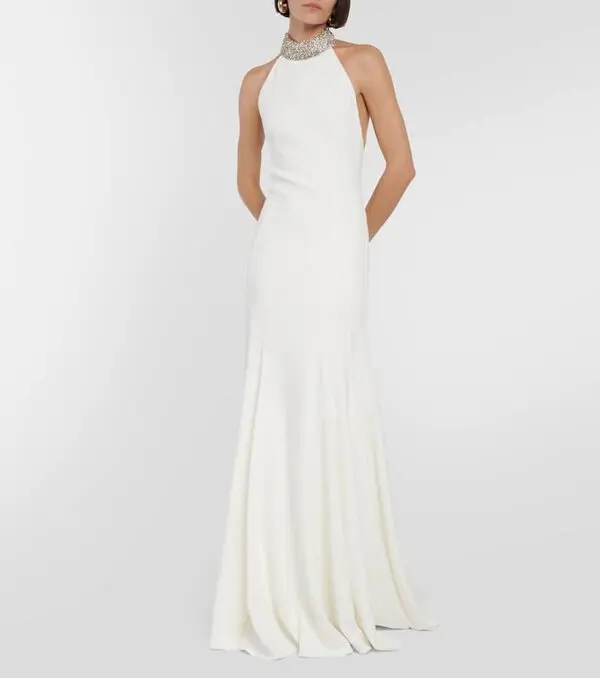 Stella Mccartney Bridal Embellished Halterneck Gown In White - 40% Off |  Editorialist