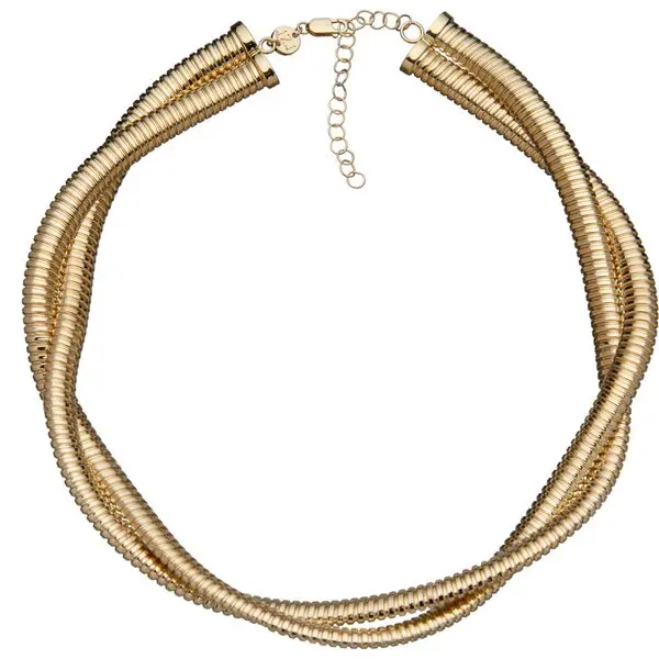 Jennifer Zeuner Jewelry Maude Double Chain Choker Necklace - Gold Vermeil