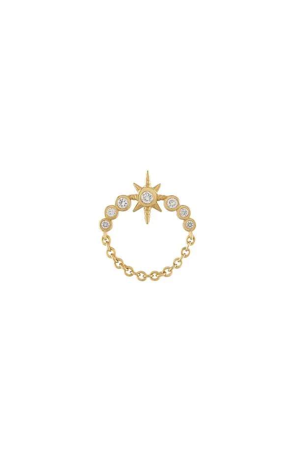 EDEN PRESLEY Orbit Stud Earrings - Yellow Gold/ Diamond