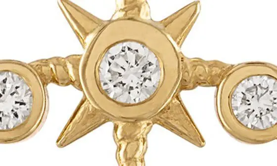 EDEN PRESLEY Orbit Stud Earrings - Yellow Gold/ Diamond