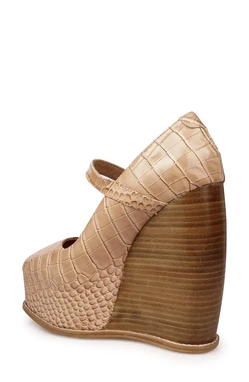 ZIGI Philipah Peep Toe Platform Wedge Sandal - Nude Croc