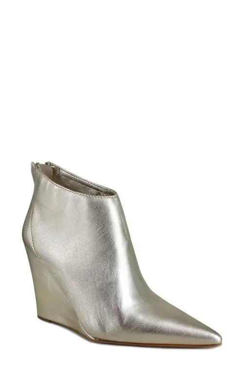 ZIGI Elina Pointed Toe Bootie - Gold Leather