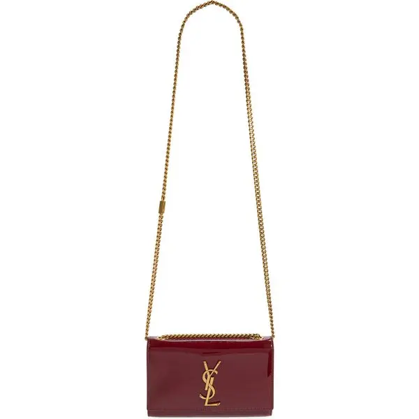 Saint Laurent Small Kate Patent Leather Shoulder Bag - Grenade