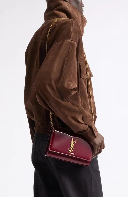Saint Laurent Small Kate Patent Leather Shoulder Bag - Grenade