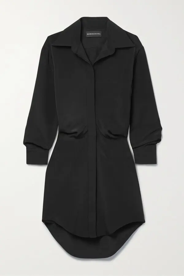 Brandon Maxwell The Vera Silk-crepe Mini Shirt Dress