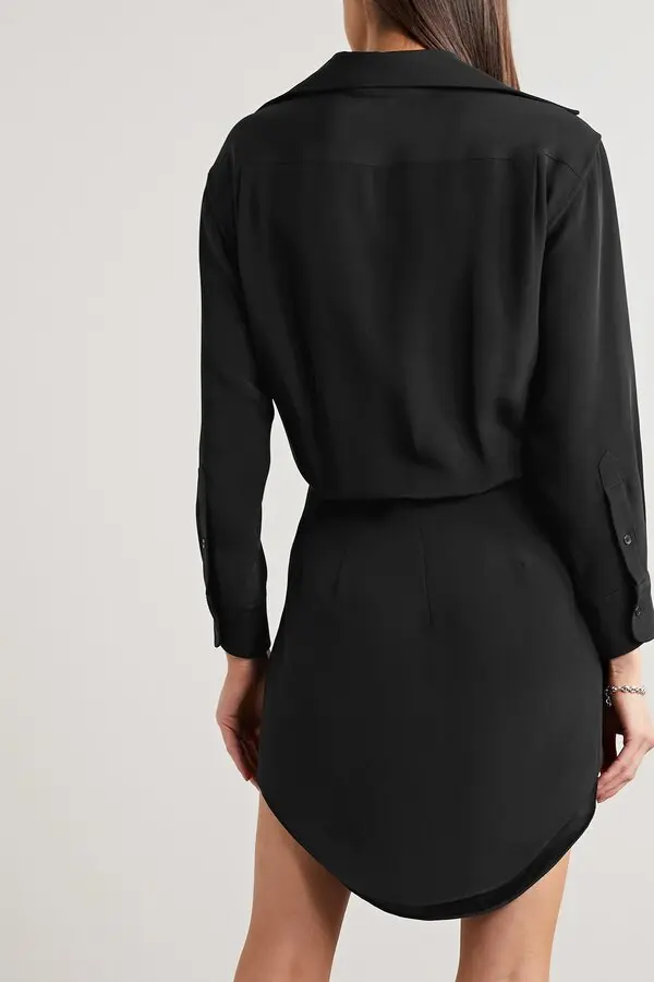 Brandon Maxwell The Vera Silk-crepe Mini Shirt Dress