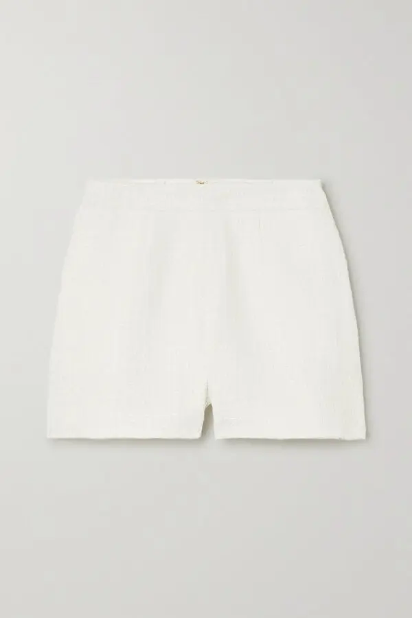 L'Agence Ashton Bouclé Straight-leg Shorts