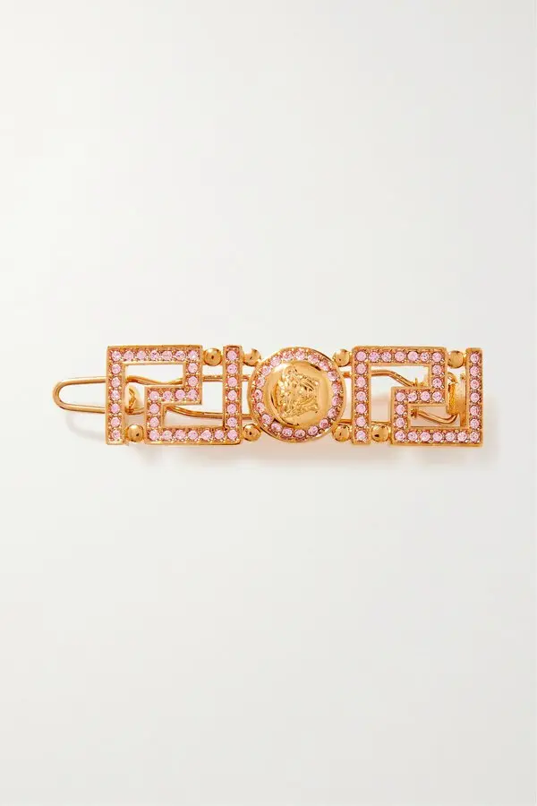 Gold-Tone Versace hair clip with pave rimstones. Versace Hair Clip - Etsy Canada main image 4
