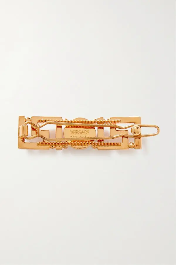 Versace Crystal-Embellished -Tone Hair Clip In Rose Gold  display picture 1