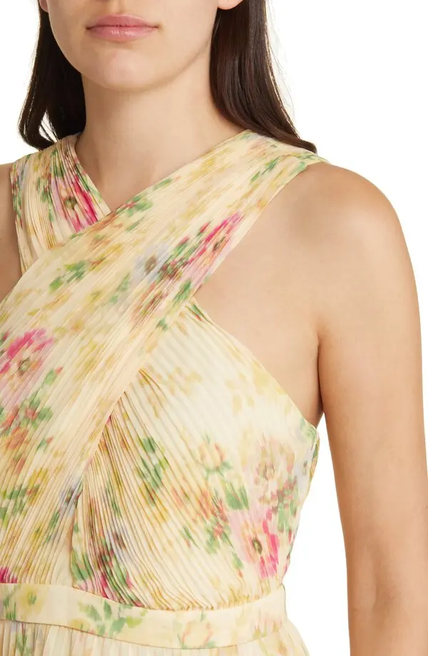 Ted Baker London Amerah Floral Pleated Midi Dress In Tan - 62% Off |  Editorialist