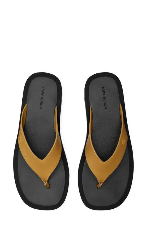 Tory Burch Platform Flip Flop - Ginger Shortbread/black