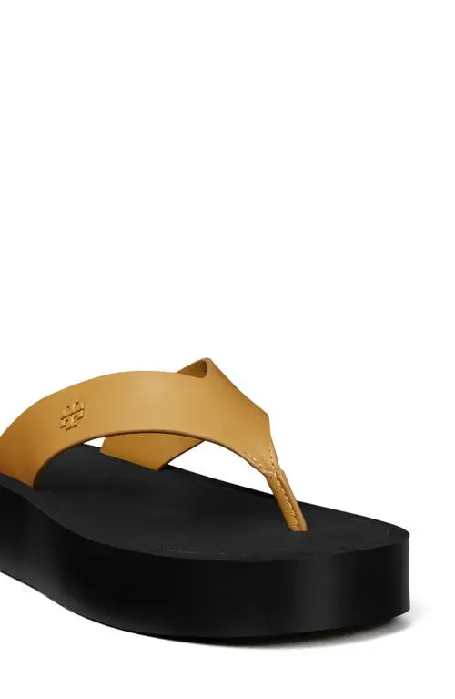 Tory Burch Platform Flip Flop - Ginger Shortbread/black