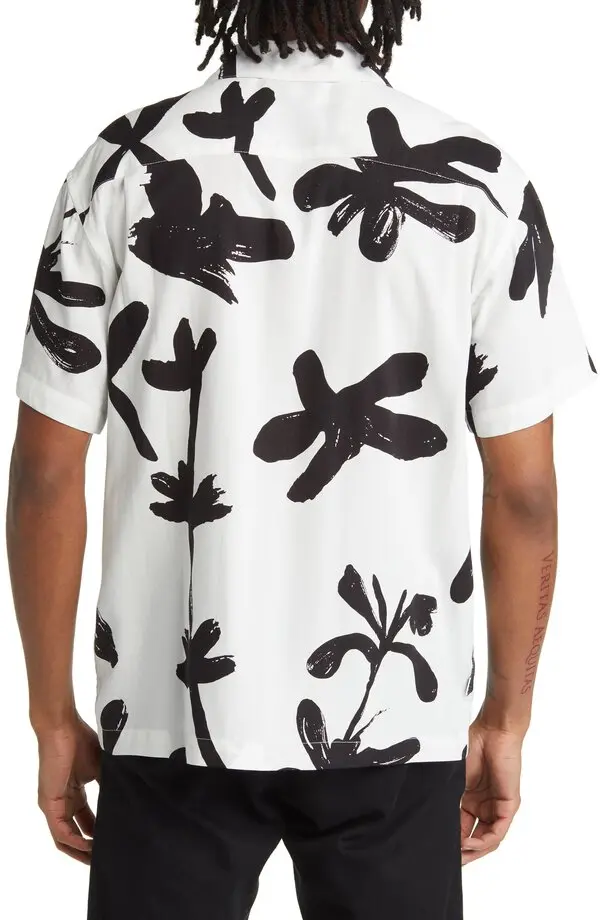 Obey Abstract Print Short Sleeve Button-up Shirt