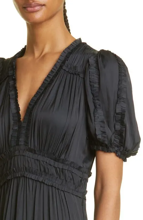 Ulla Johnson Olivia Pleated Tiered Dress