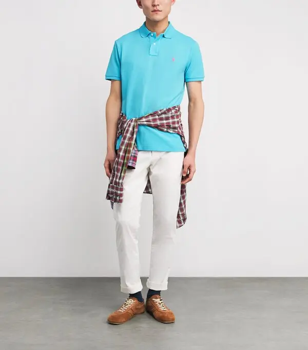Polo Ralph Lauren Cotton Mesh Polo Pony Polo Shirt - Blue