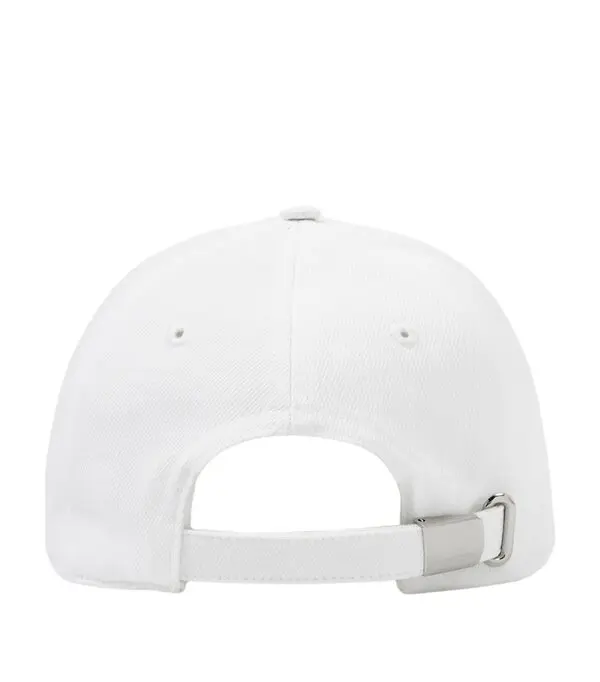 Burberry Cotton Logo-Embroidered Baseball Cap - White | Editorialist